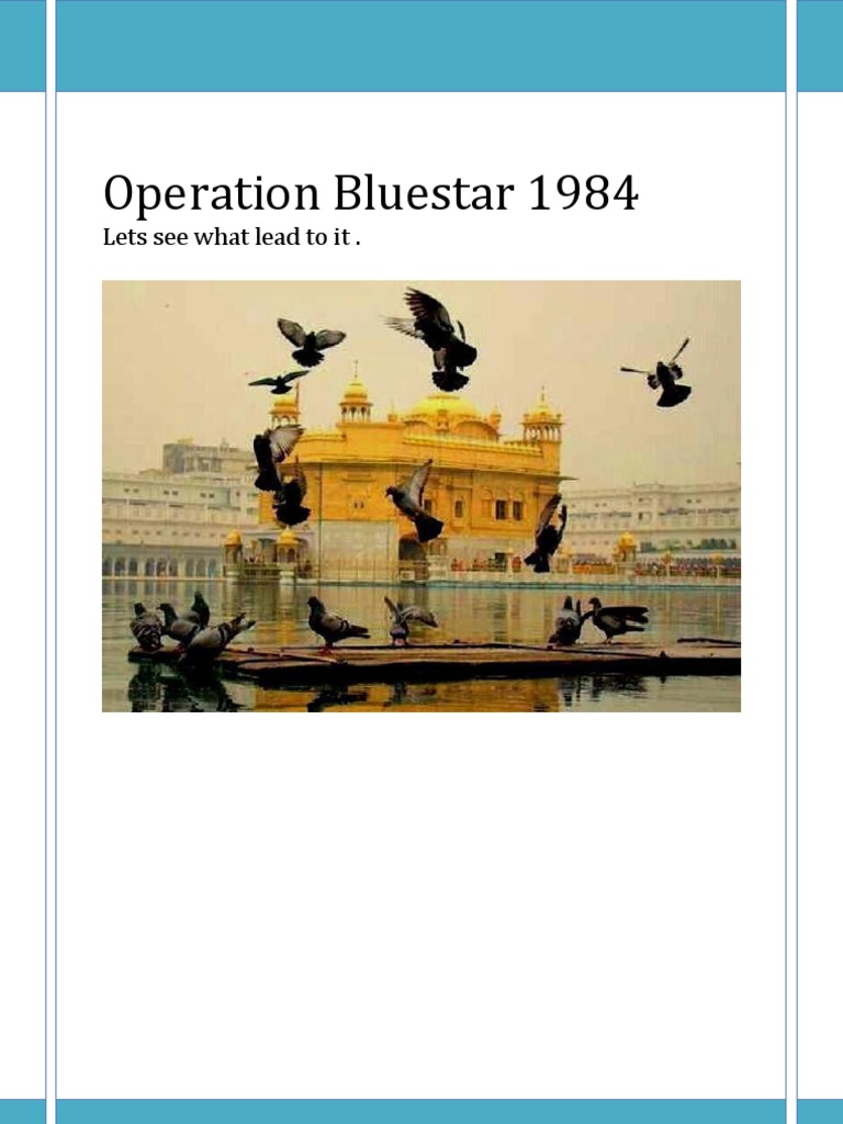 Operation Bluestar 1984 | PDF | Sikh | Punjab