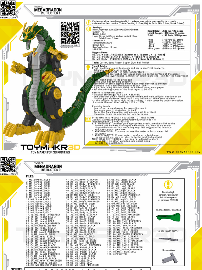 Toymakr3d Megadragon Instruction | PDF