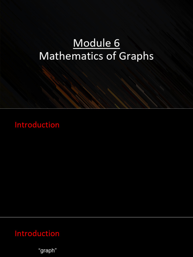 Module 6. Mathematics of Graphs | PDF | Graph Theory | Mathematical Concepts