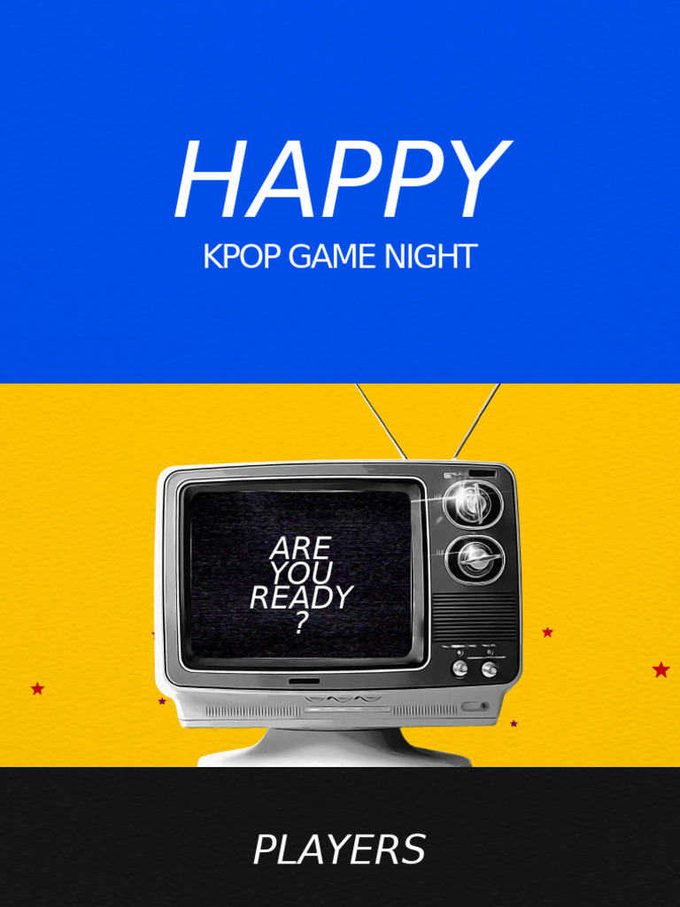 Blue Red Colorful Bold Fun Happy K-Pop Game Night Animated Game ...
