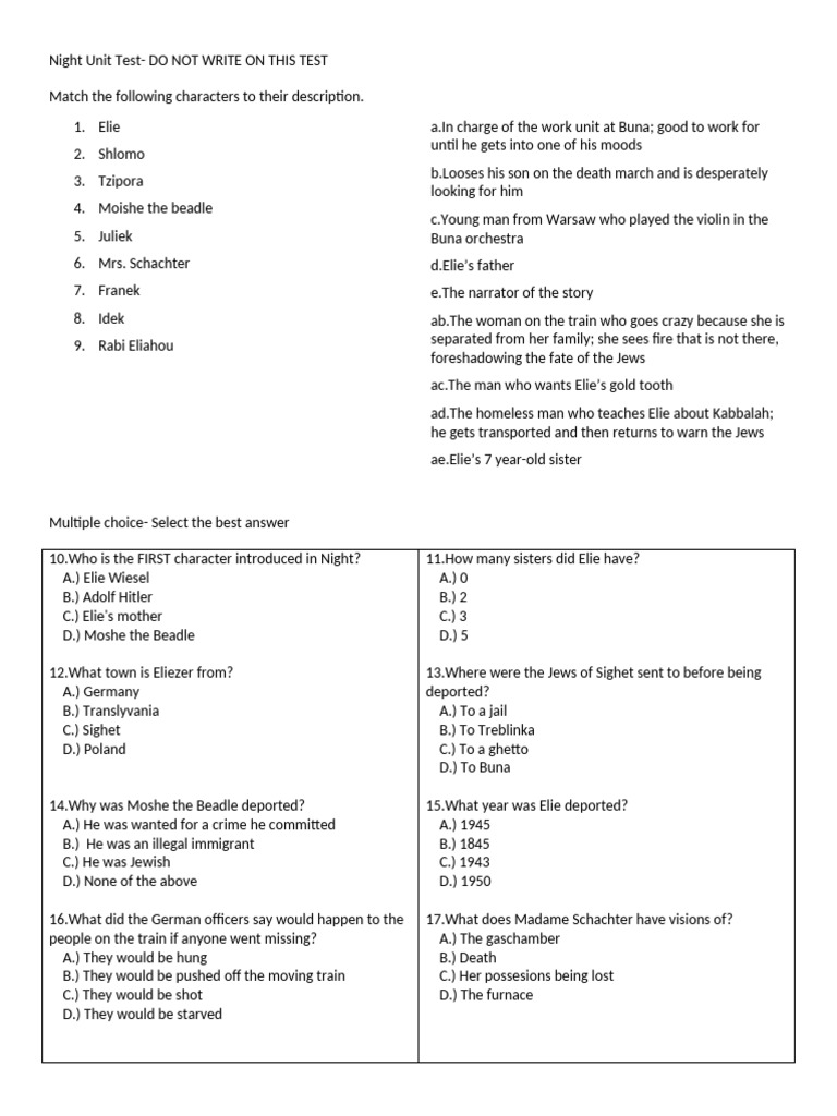 Night Unit Test | PDF
