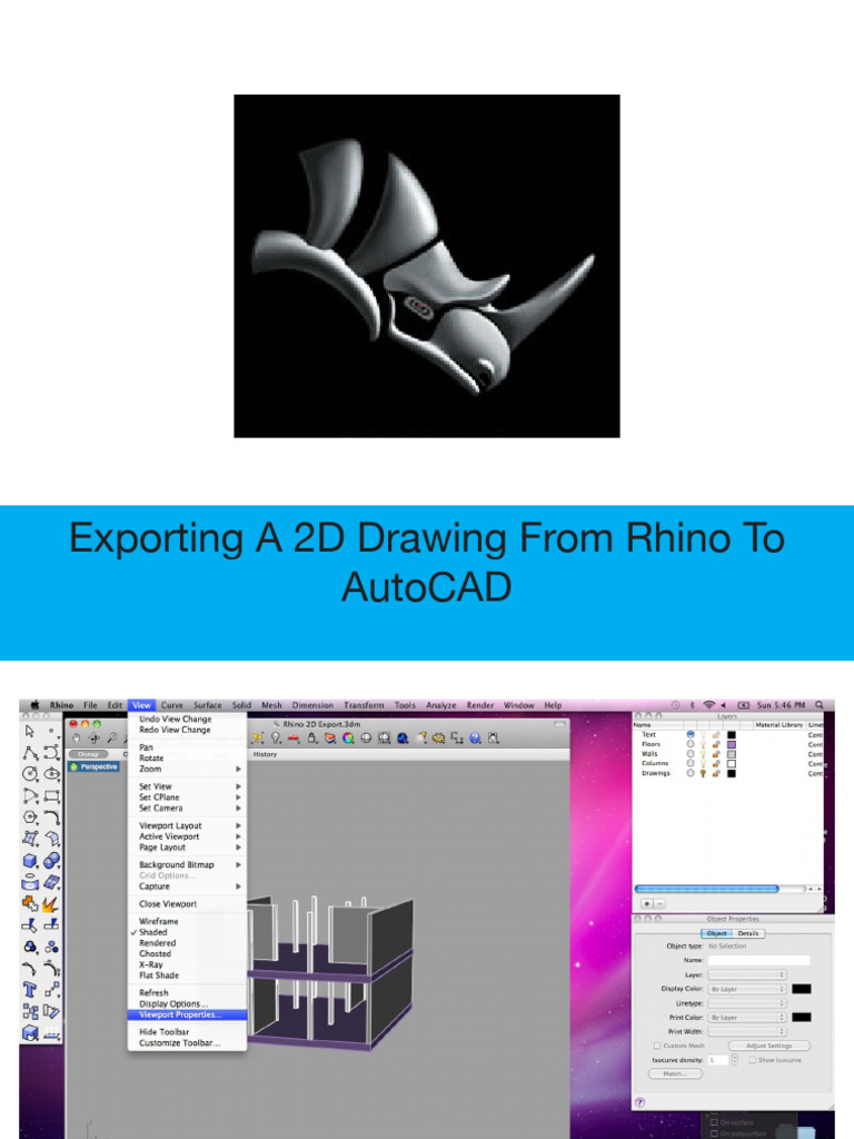 Exporting 2D Rhino Drawings to AutoCAD | PDF | Auto Cad | Software