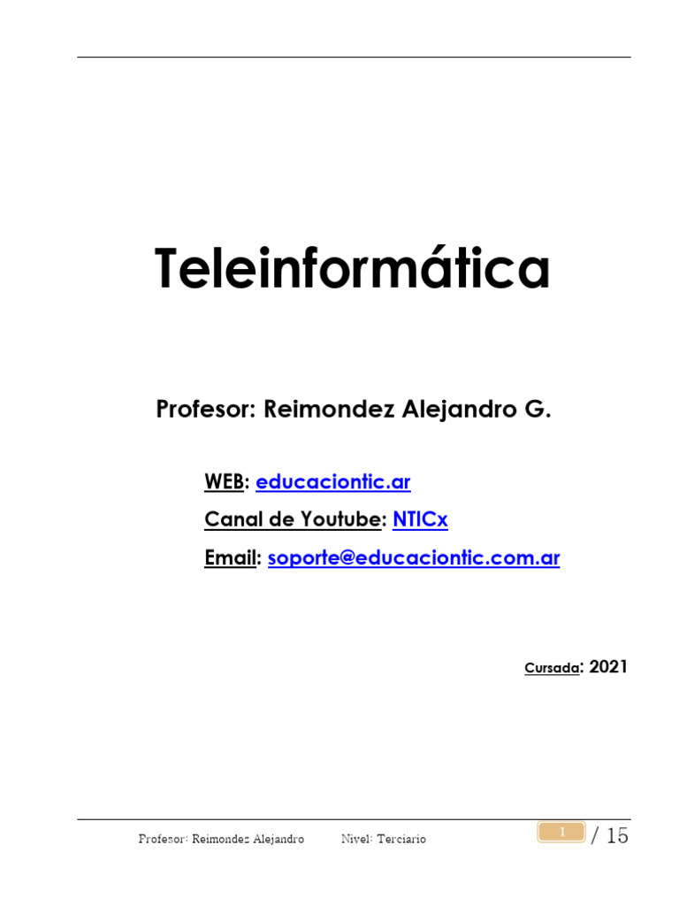 Teleinformática introducción | PDF | Red de computadoras | Topología de la red