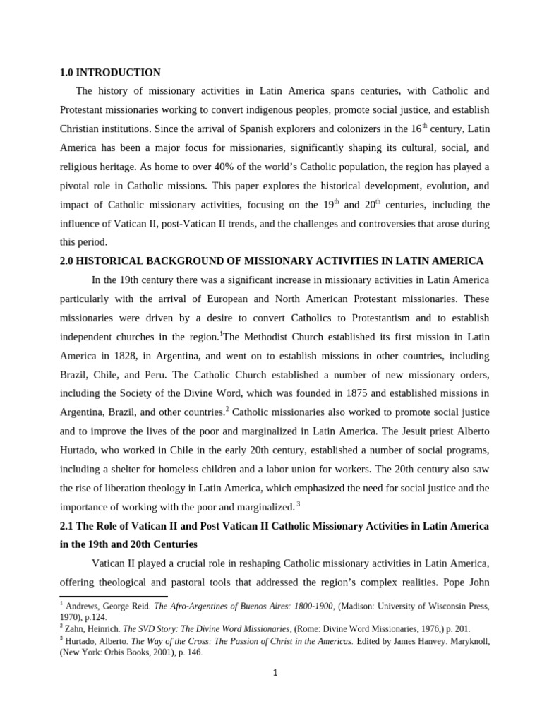 Catholic Missionary History in Latin America | PDF | Christian Mission ...