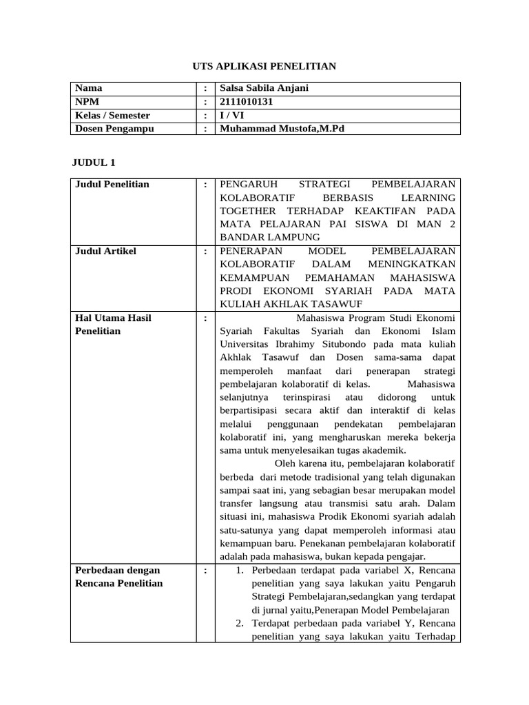 UTS APLIKASI PENELITIAN Salsa Sabila | PDF