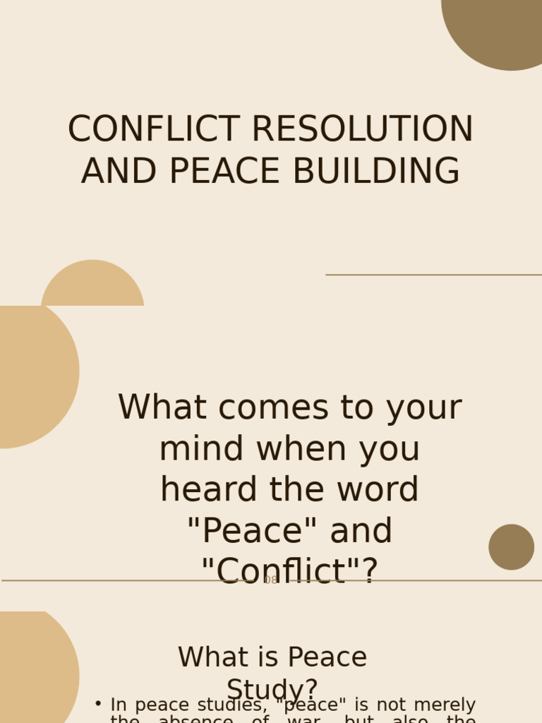 14.Conflict Resolution & Peace Building | PDF | Mediation | Conflict ...