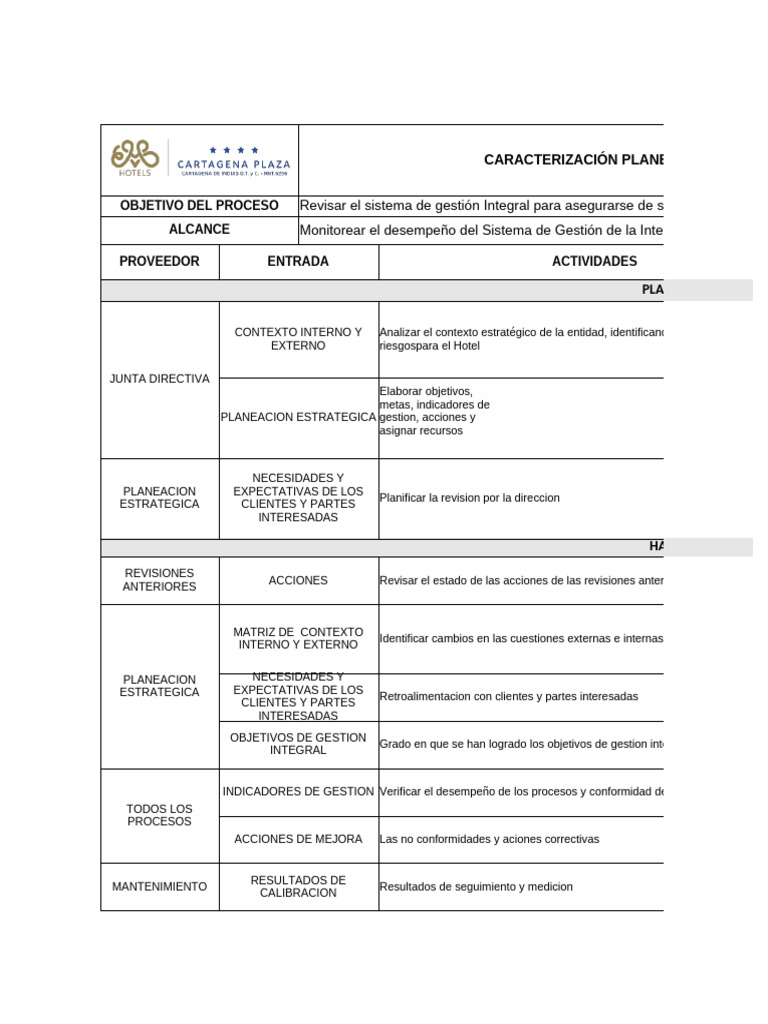 Caracterizacion de Procesos | PDF | Planificación | Marketing