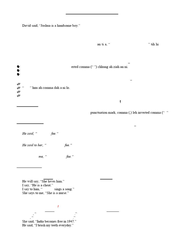 Direct and Indirect Speech (Mizo) | PDF | Grammatical Tense | Syntax