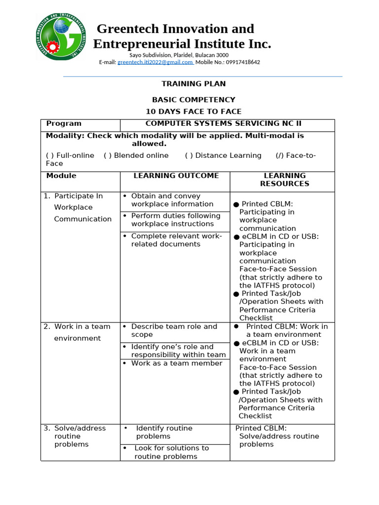 Gtech CSS Training Plan 2024 | PDF | Computer Network | Occupational ...