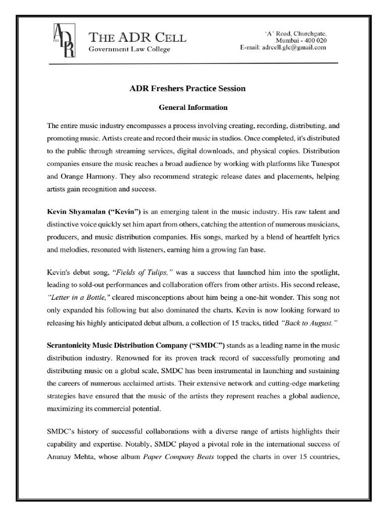 ADR Practice Session General Information | PDF