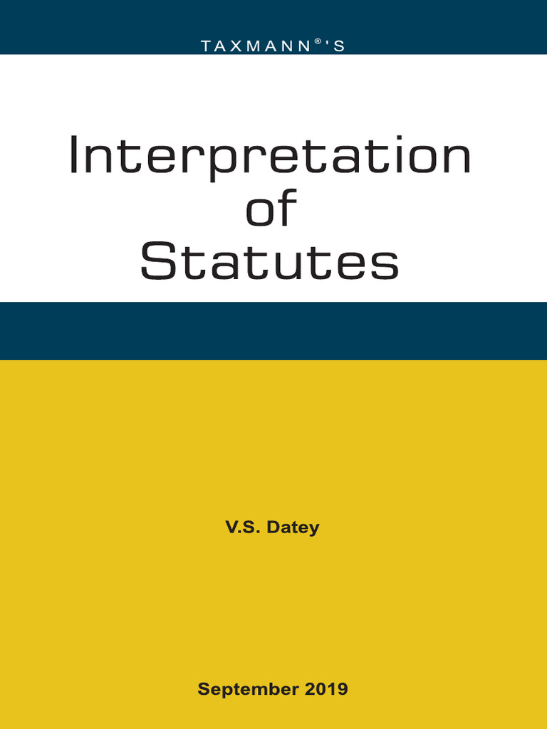 Interpretation of Statutes Overview | PDF | Statutory Interpretation ...
