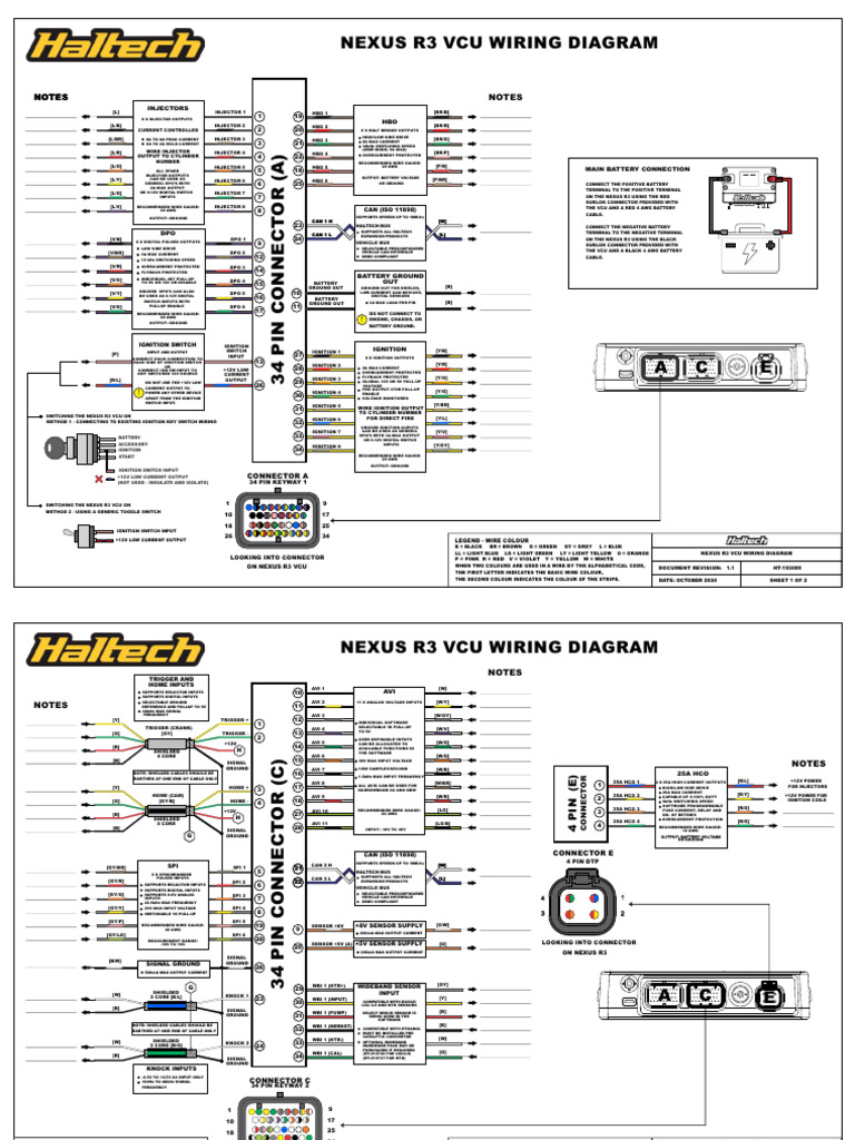 Nexus R3 VCU Wiring Guide | PDF | Color | Switch
