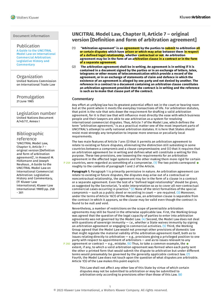 A Guide to the 2006 Amendments to the UNCITRAL Model Law on ...