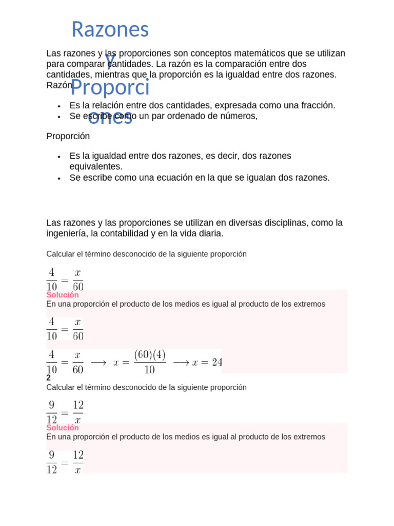 razon y proporcion | PDF