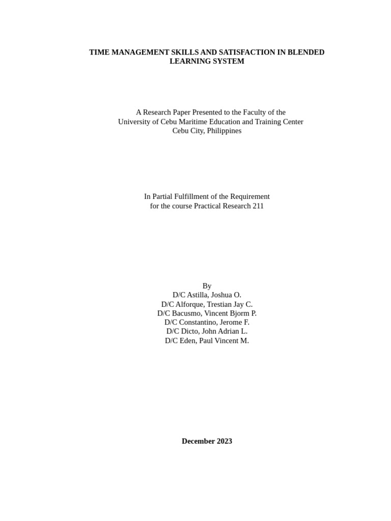 Timemanagement Satiscation Astilla | PDF | Educational Technology ...