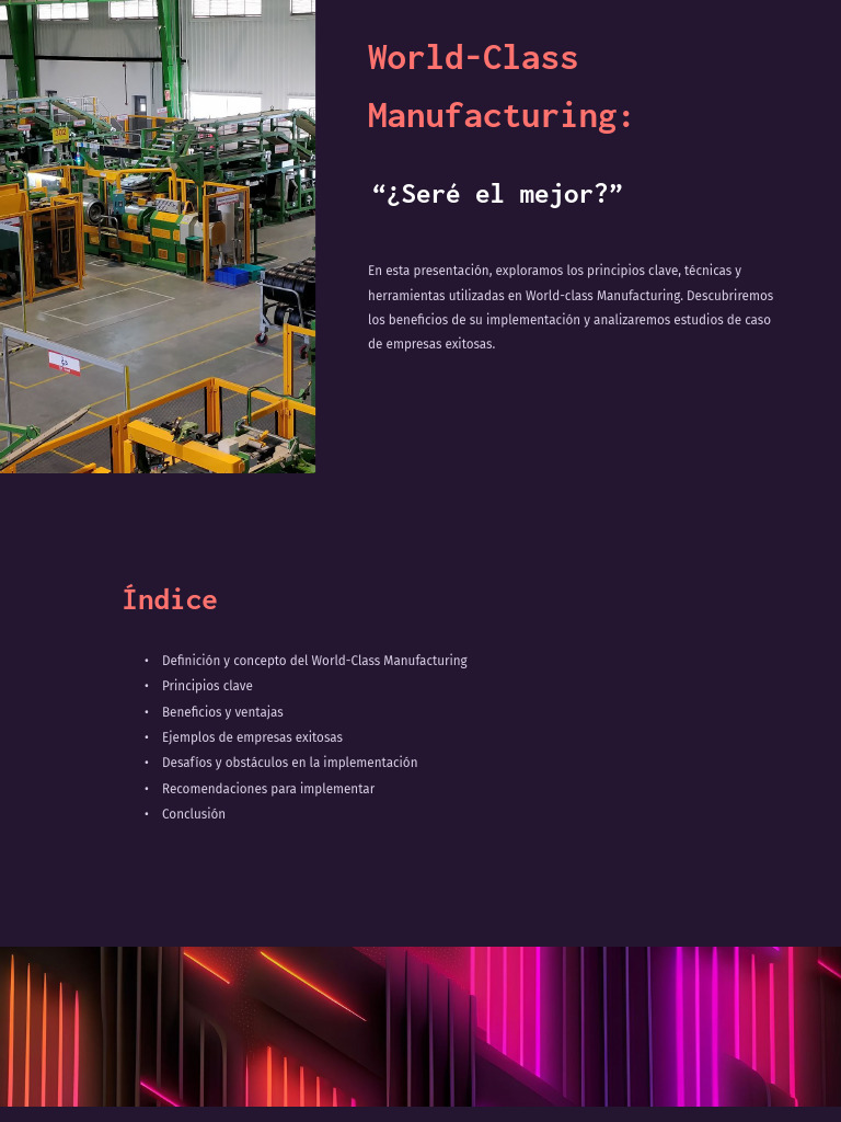 Operaciones World-Class Manufacturing | PDF | Calidad (comercial ...