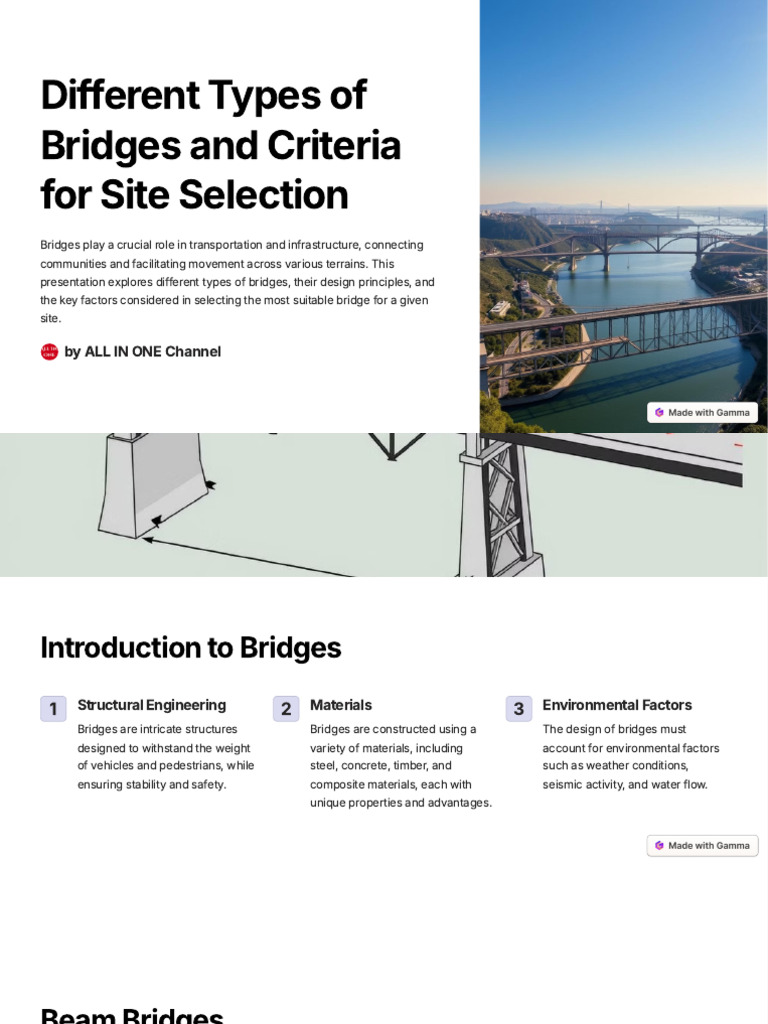 Different Types of Bridges and Criteria For Site Selection | PDF ...