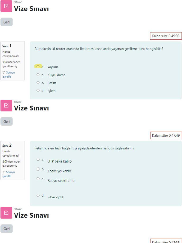 Bilgisayar Ağları Vize | PDF