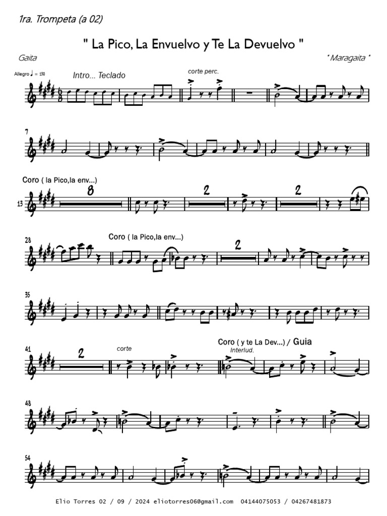 La Pico, La Envuelvo y Te La Devuelvo - 1ra. Trompeta (A 02) | PDF