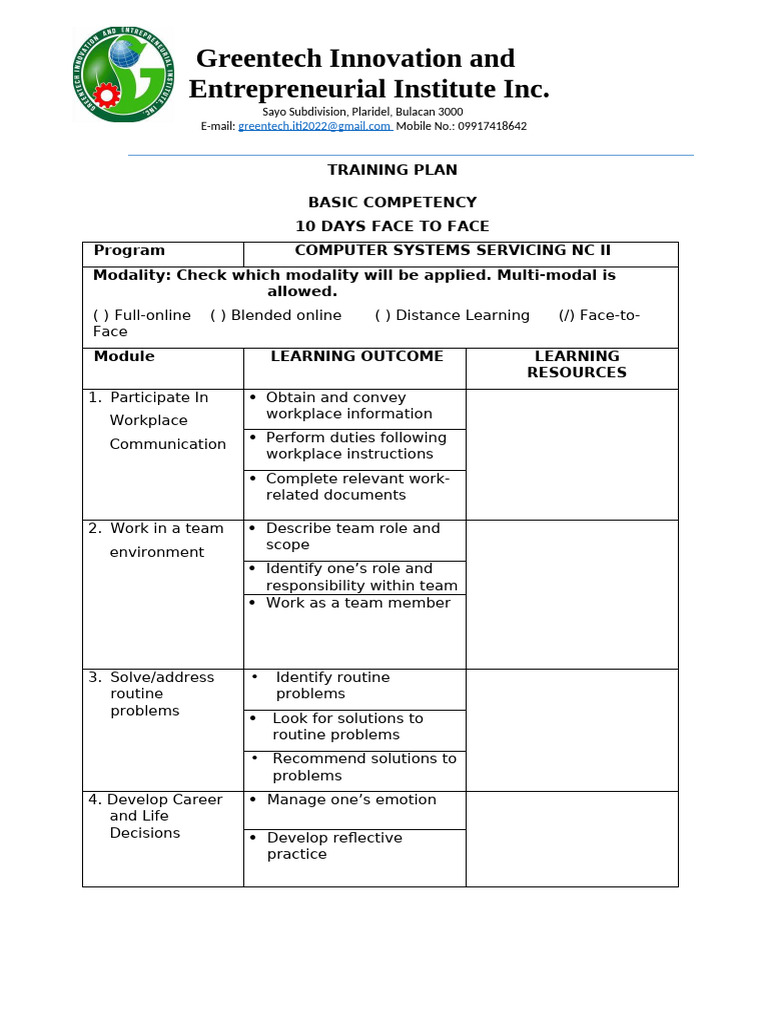 Gtech Css Training Plan 2024 | PDF | Computer Network | Information