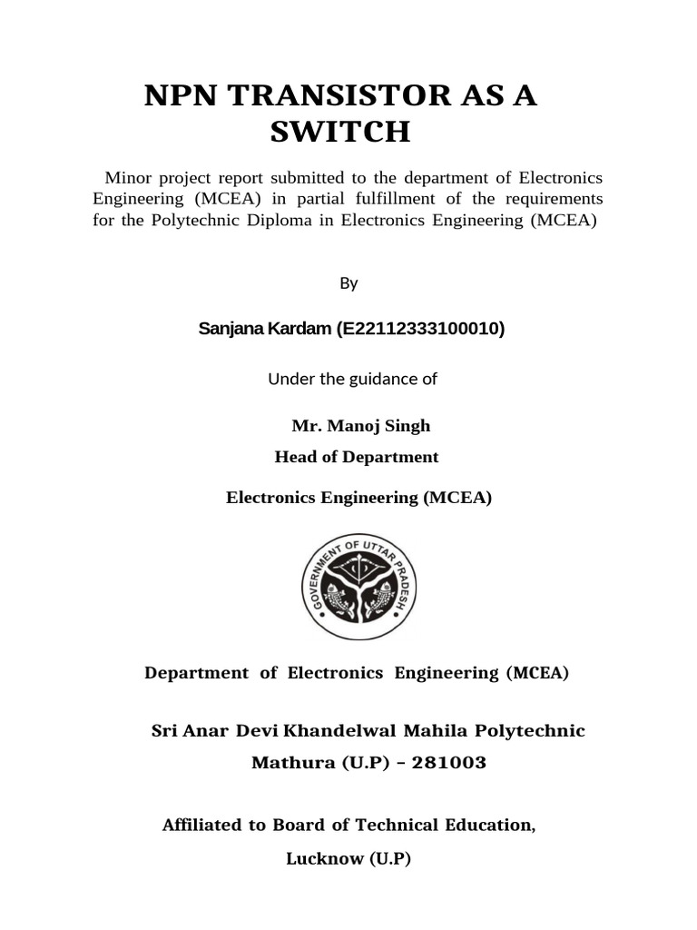 Fire Alarm Using NPN Transistor | PDF | Transistor | Light Emitting Diode