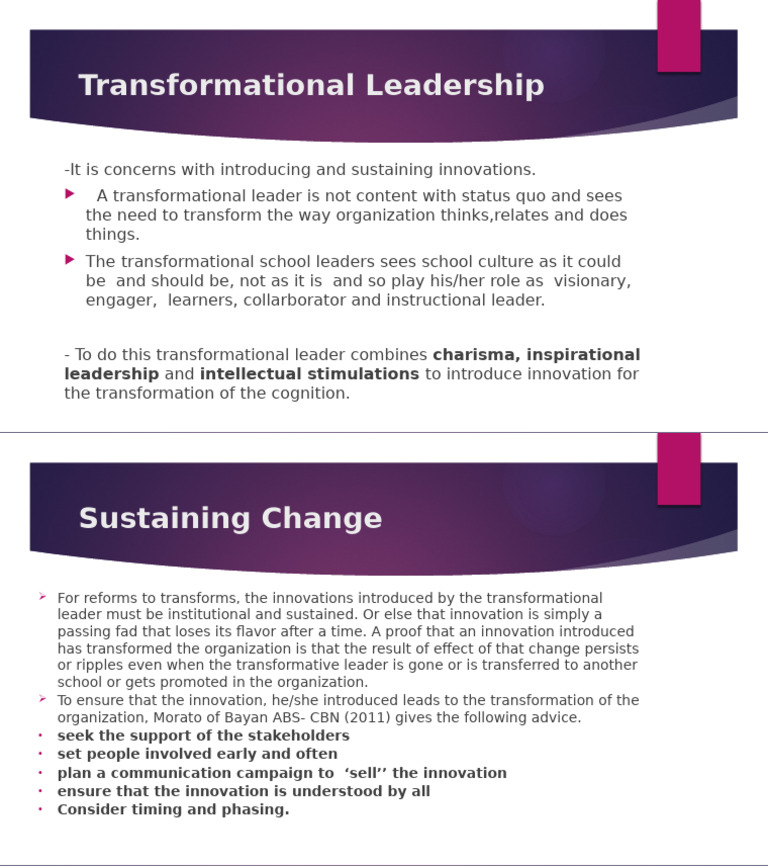Transformational Leadership | PDF