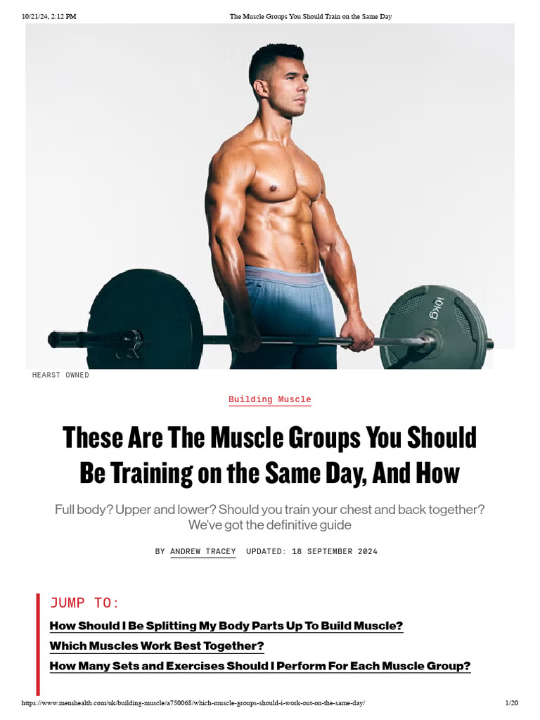 The Muscle Groups You Should Train On The Same Day | PDF | Strength ...