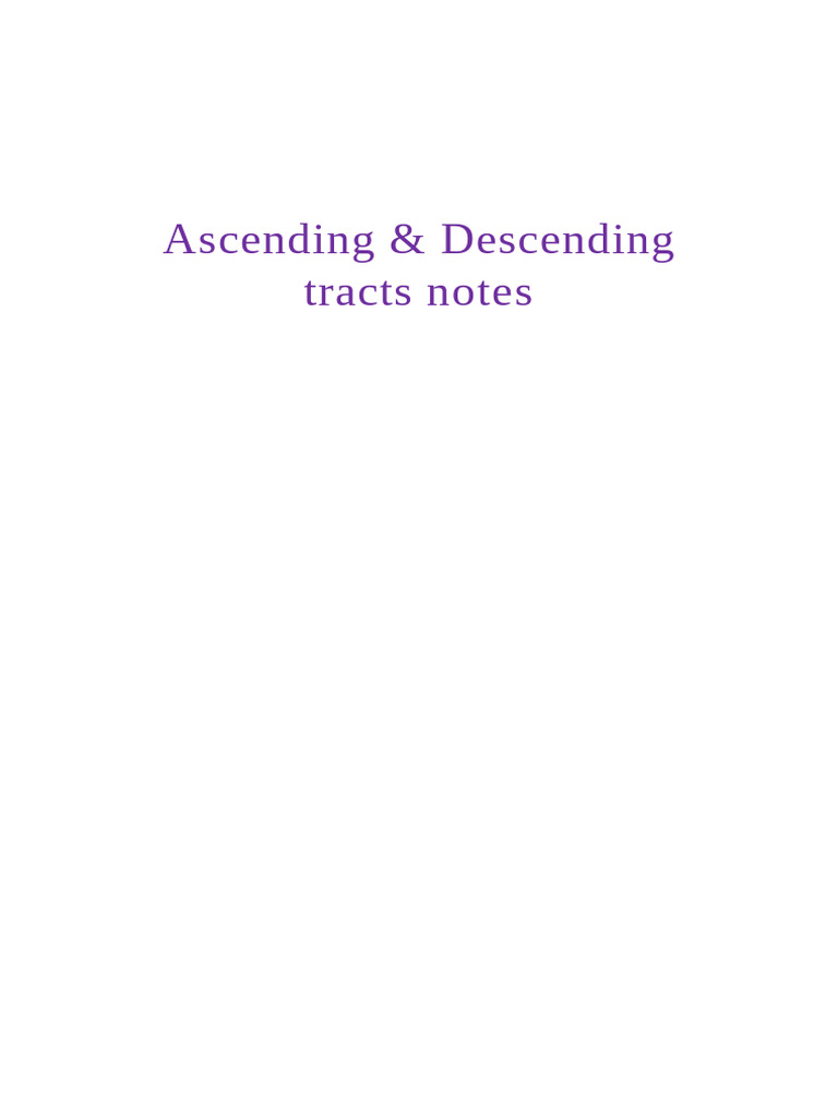 0-Ascending & descending tracts | PDF | Spinal Cord | Central Nervous ...