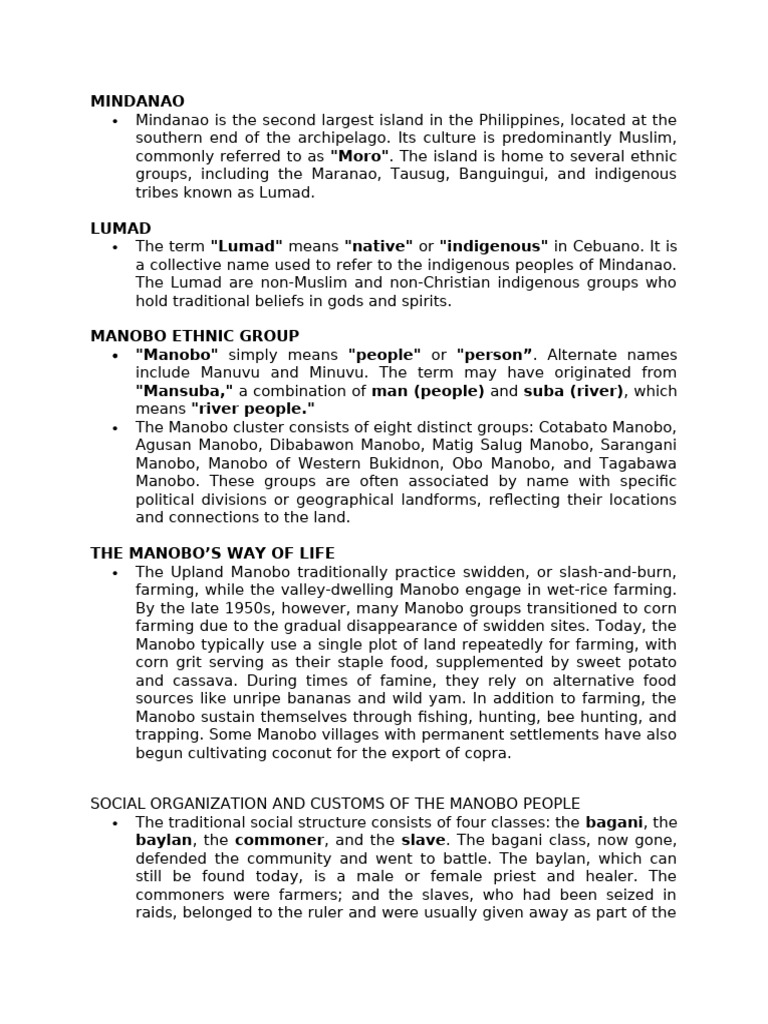 MINDANAO | PDF | Ethnic Groups | Ethnicity