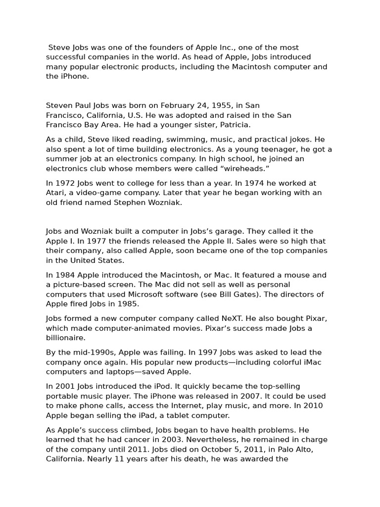 Steve Jobs Research | PDF