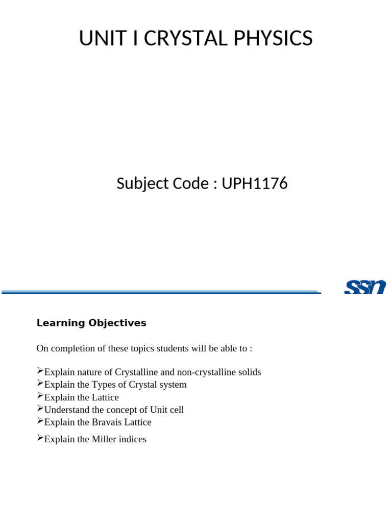 Crystal Physics Basics | PDF | Crystal Structure | Solid