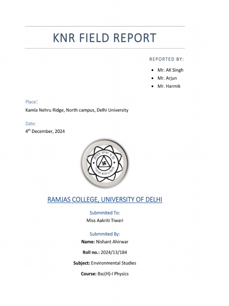 KNR Field Report | PDF