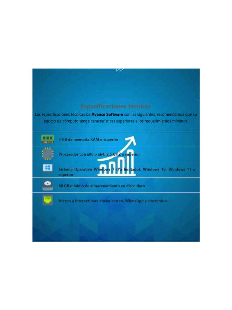 Requisitos Técnicos de Avance Software | PDF