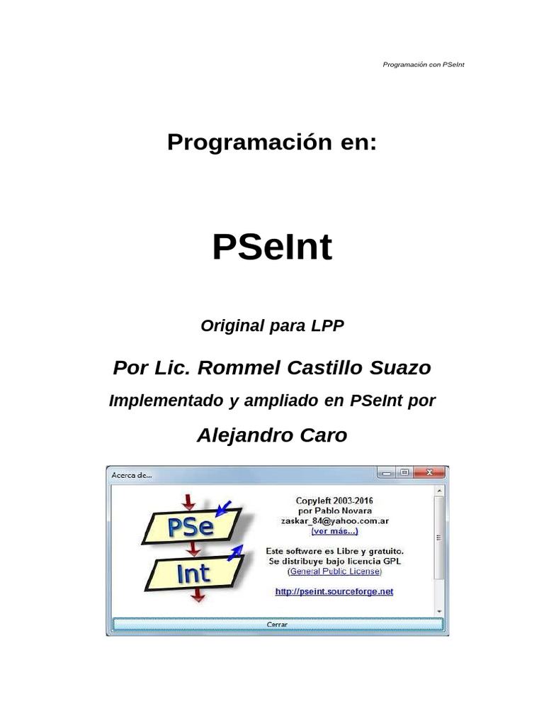 Guía Completa de Programación en PSeInt | PDF | Comillas | Programación ...