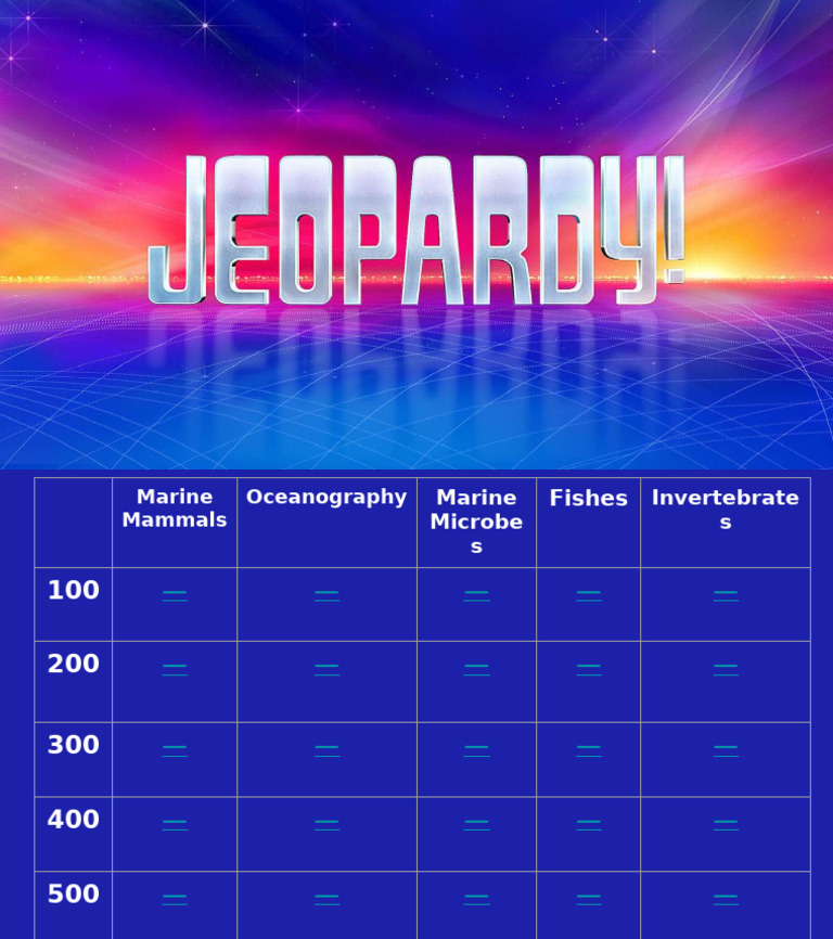 MarineBioFinal Jeopardy | PDF