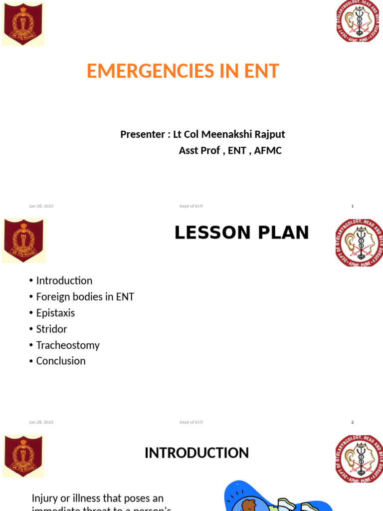 Common Emergencies in ENT | PDF | Respiratory System | Clinical Medicine