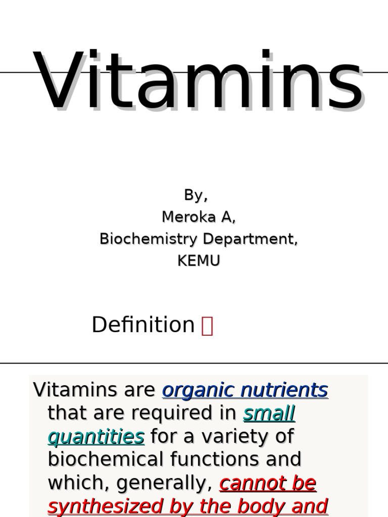 Vitamins Complete | PDF | Vitamin | Cofactor (Biochemistry)