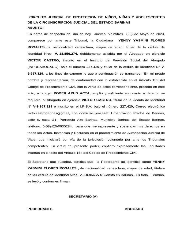 Poder Apud Acta Víctor | PDF