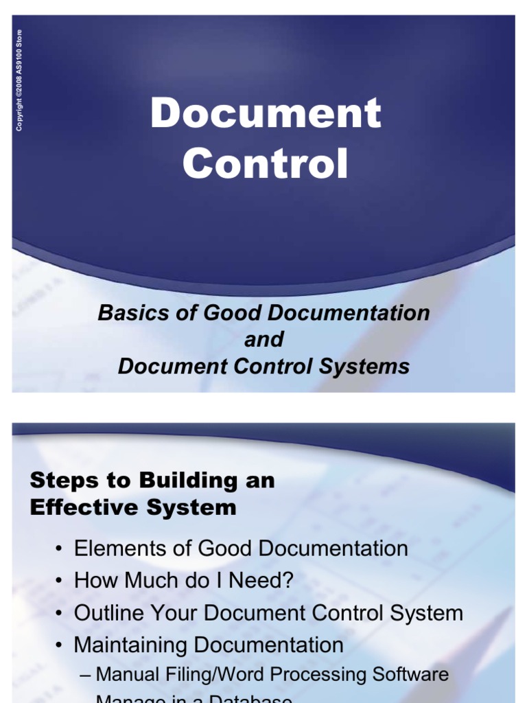AS9100-PPT Document Control | PDF | Documentation | Copyright