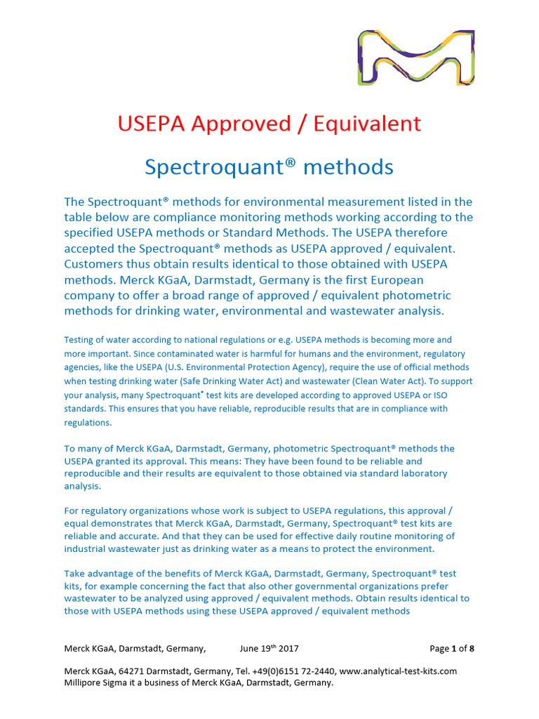 Usepa Sqtests Overview Update Mk | PDF | Phosphate | United States ...