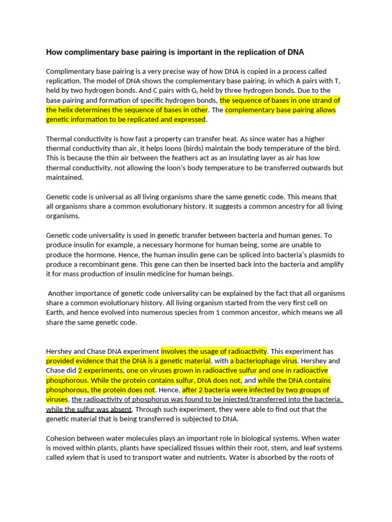 Unity and Diversity - Molecules | PDF | Base Pair | Genetics