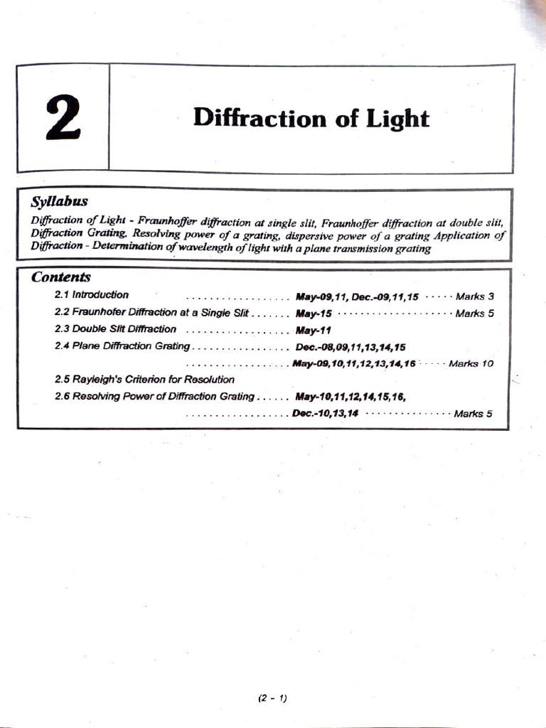 AP II b2 CH2 DiffractionOfLight p1 | PDF | Diffraction | Observational Astronomy