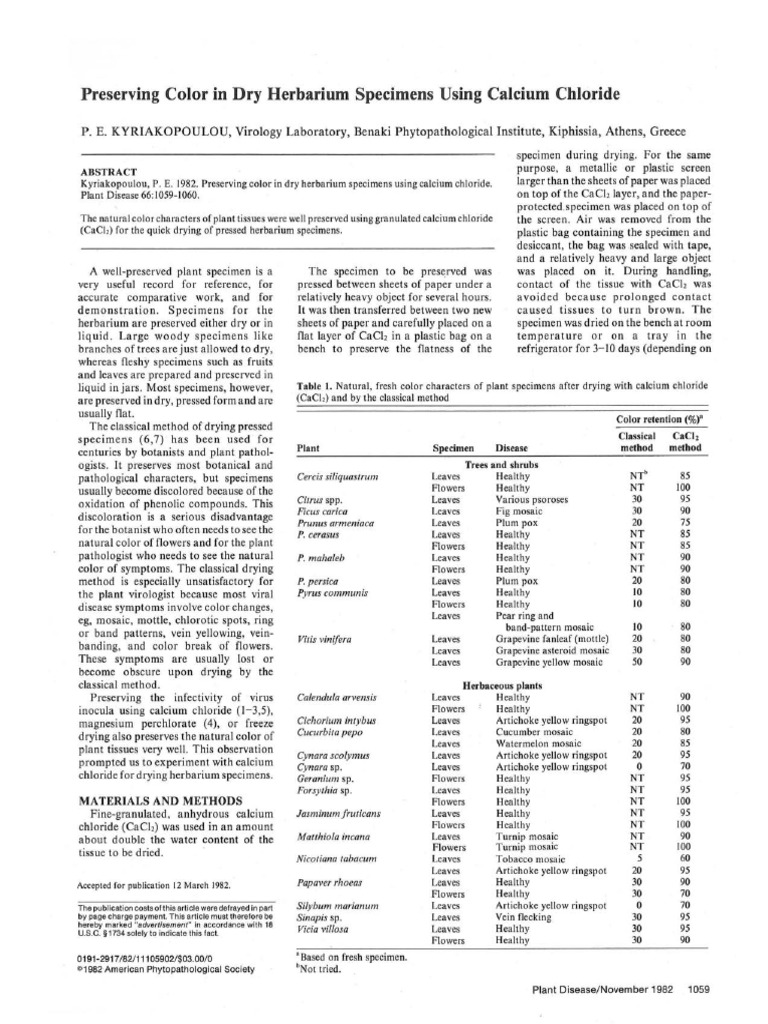 CaCl Color Preservation | PDF