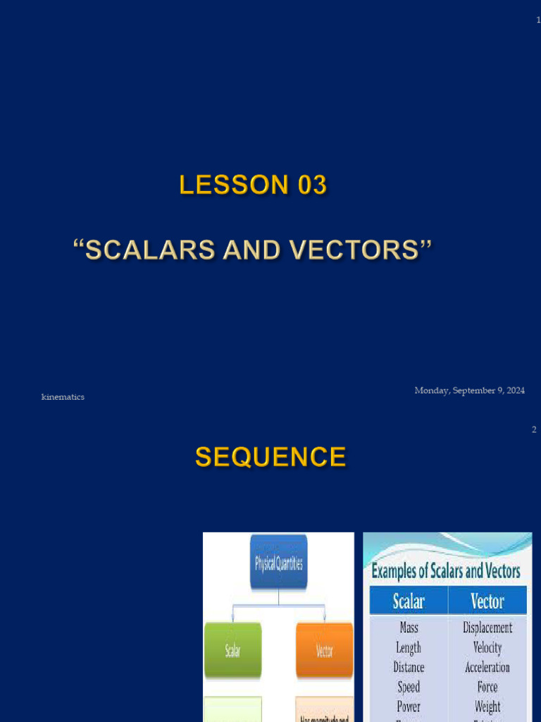 Scalars and Vectors | PDF