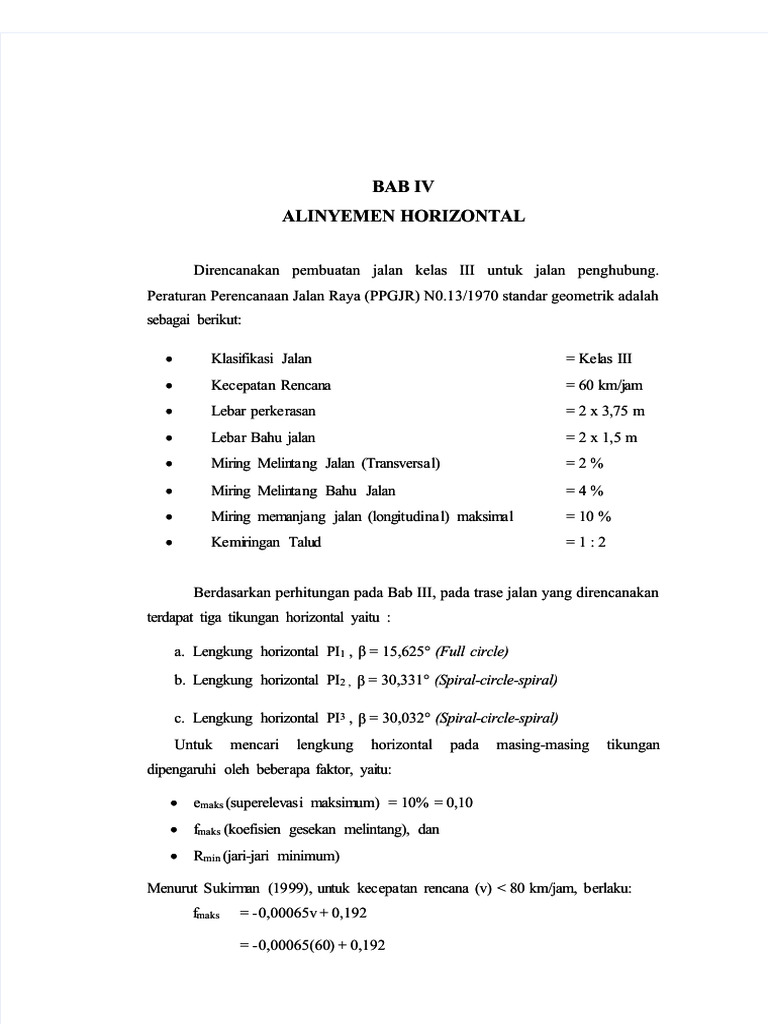 Alinyemen Horizontal Jalan Kelas III | PDF