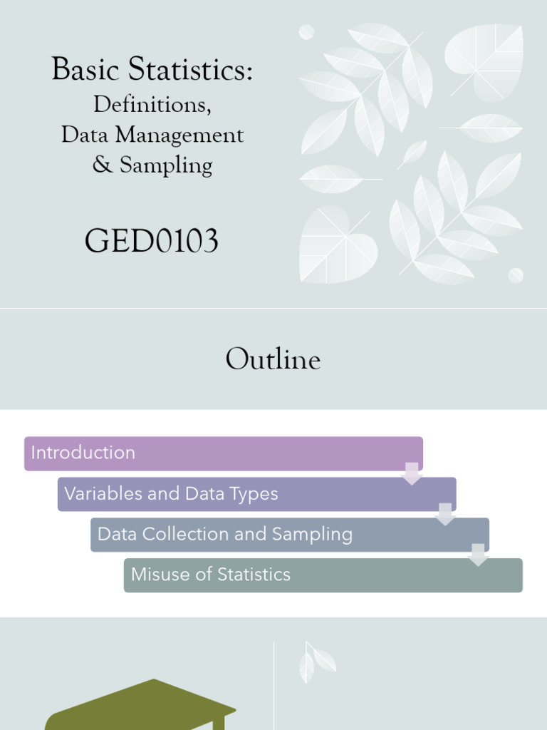 Basic Statistics Data Management & Sampling GED0103 | PDF | Statistics | Sampling (Statistics)
