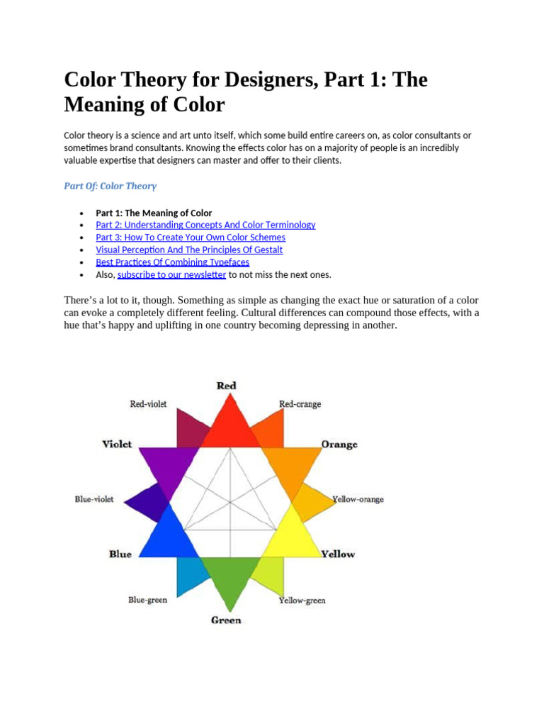 Color Theory Essentials for Designers | PDF | Color | Red