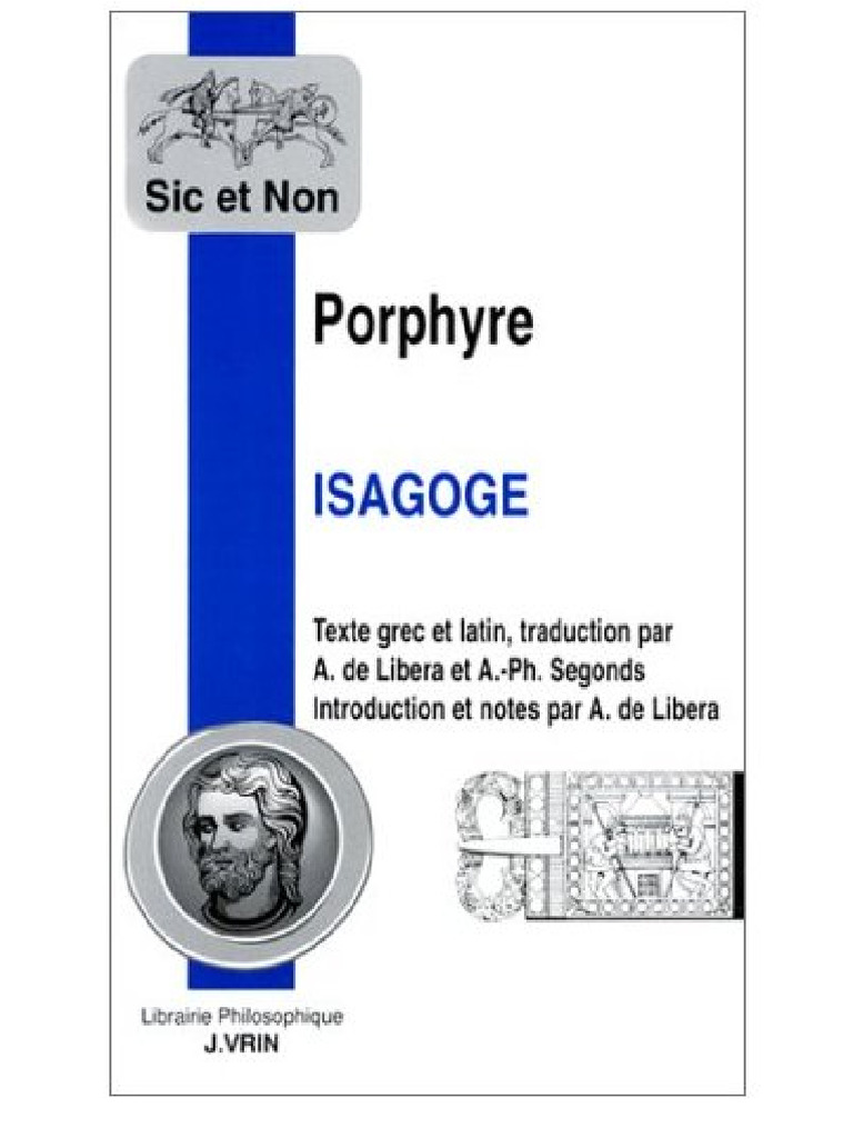 Porphyre, Alain de Libera - Isagoge-Vrin (2000) | PDF