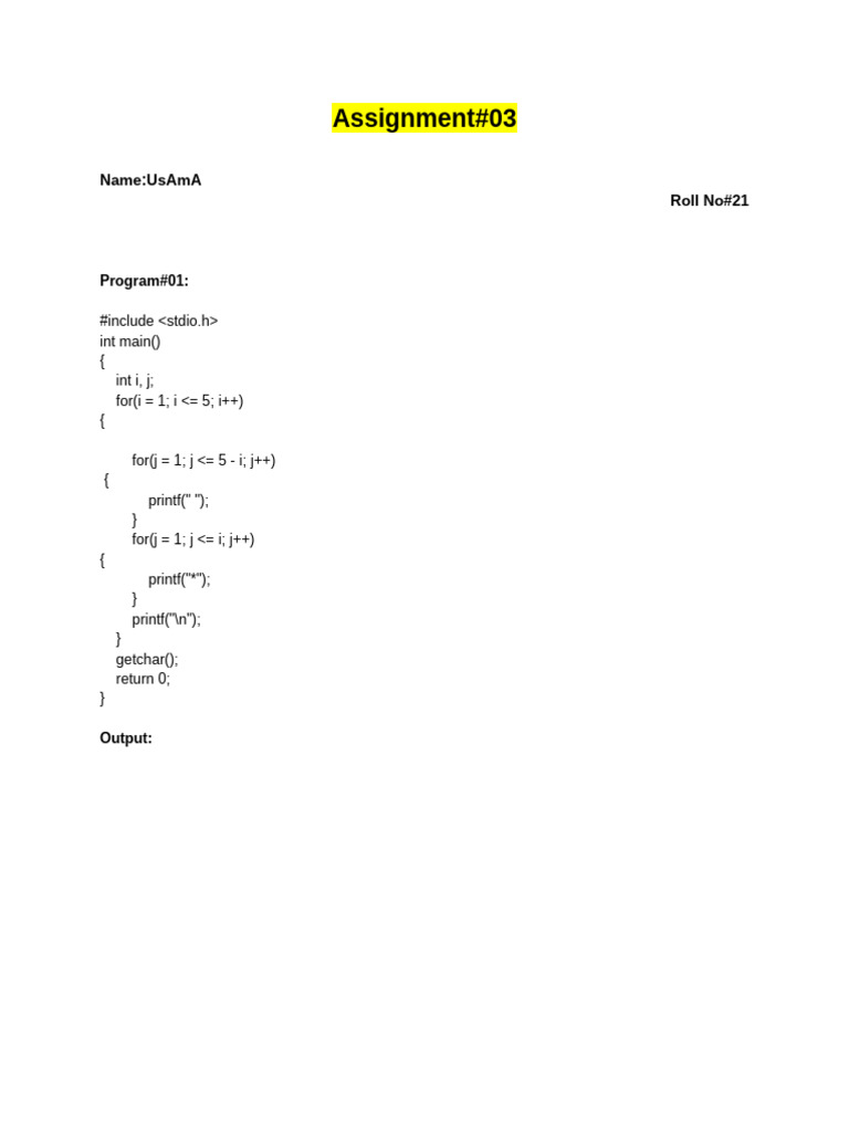 C Programs for Star Patterns | PDF