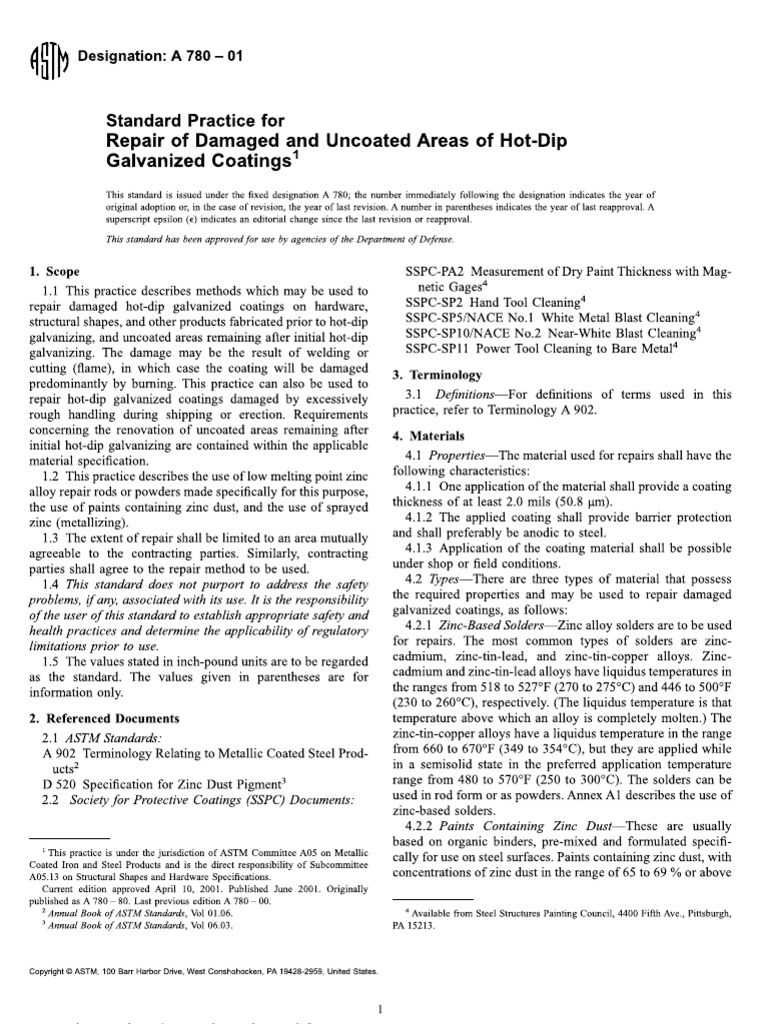 Astm A780 | PDF